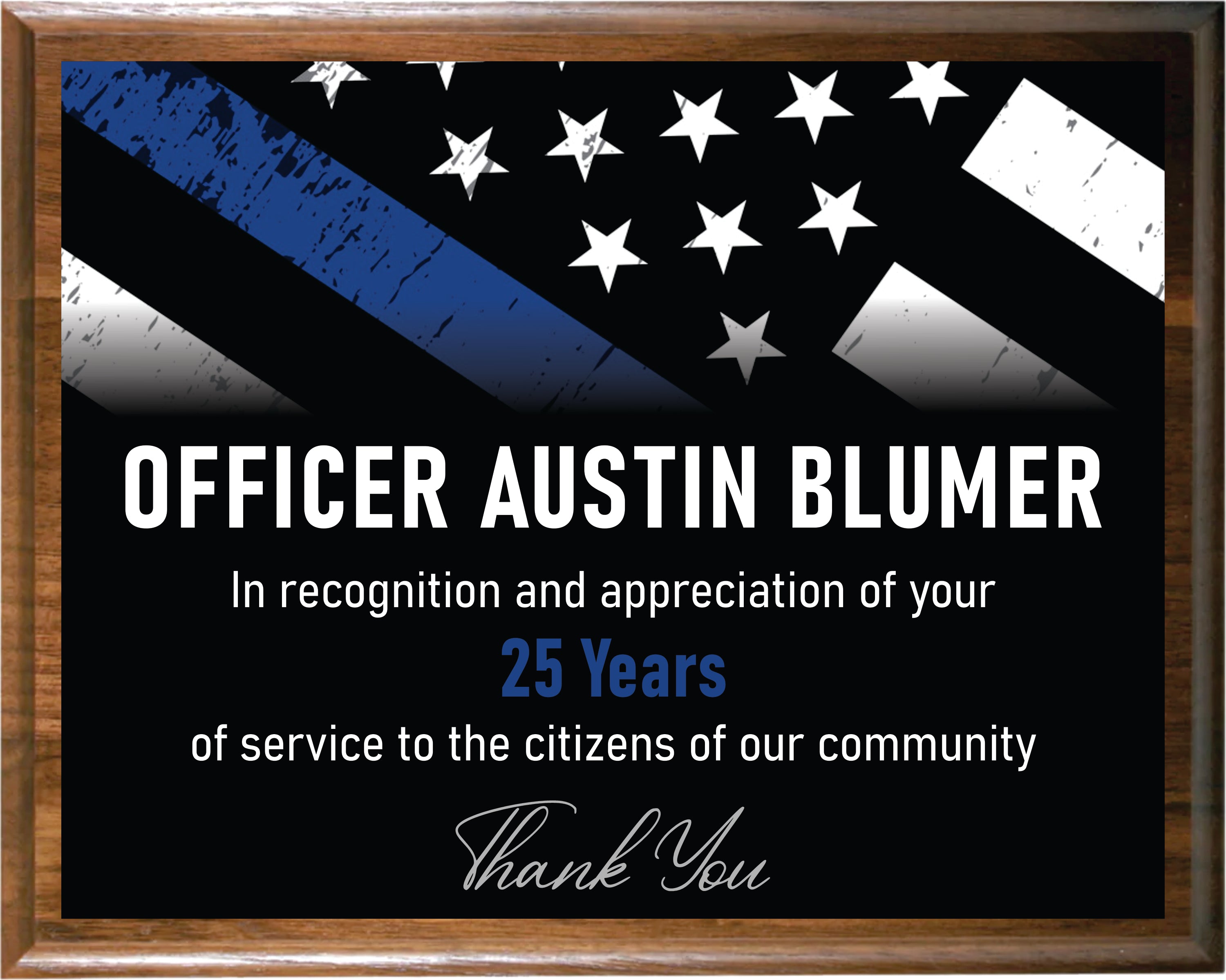 Custom First Responder Recognition Plaque – JD's House of Trophies