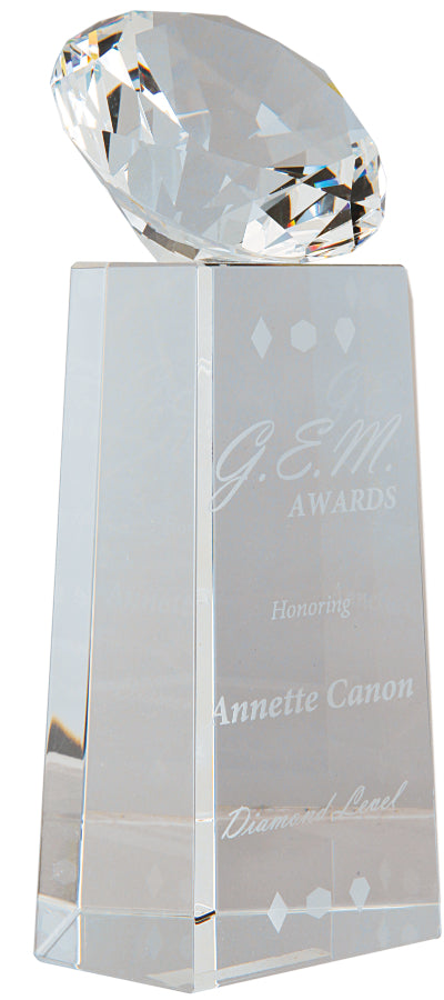 Crystal Diamond Award on Clear Crystal Pedestal – JD's House of Trophies